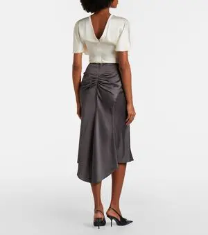 Victoria Beckham Bela Midi Skirt - Grey