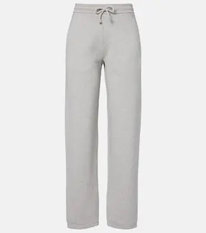Victoria Beckham Jules Cotton Jersey Sweatpants - Grey