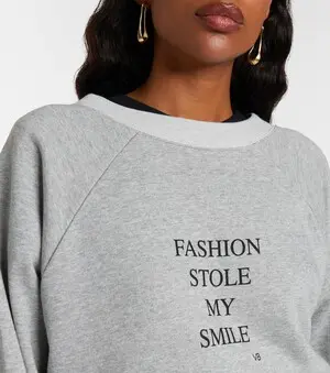 Victoria Beckham Printed Cotton-blend Jersey Sweatshirt - Grey
