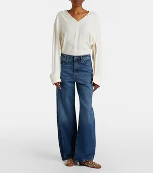 FRAME The Bow Barrel-leg Jeans - Blue