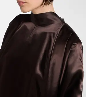 FERRAGAMO Fringed Satin Mini Dress