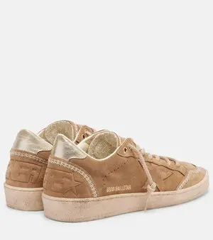 GOLDEN GOOSE Ball Star Embroidered Suede Sneakers - Brown