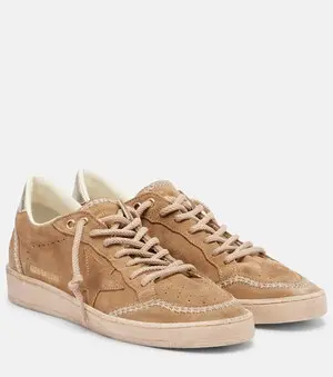 GOLDEN GOOSE Golden Goose Ball Star Embroidered Suede Sneakers Brown