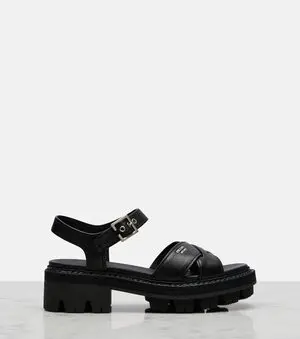 Prada Leather Buckled Sandals