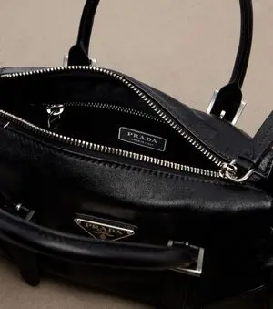 Prada Bonnie Small Leather Top-handle Bag - Black