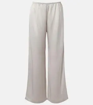 LESET Satin Wide-leg Pants