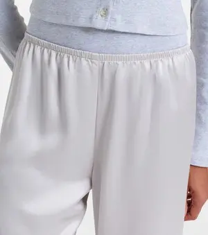 LESET Satin Wide-leg Pants