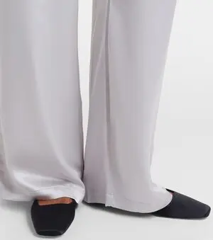 LESET Satin Wide-leg Pants