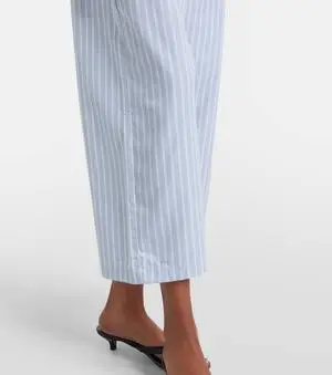 LESET Yoshi Striped Cotton-blend Wide-leg Pants