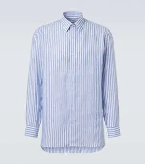 Charvet Striped Linen Shirt - Blue
