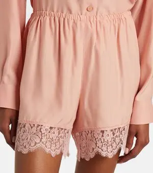 Stella McCartney Lace-trimmed Silk Shorts