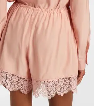 Stella McCartney Lace-trimmed Silk Shorts