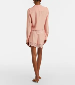 Stella McCartney Lace-trimmed Silk Shorts