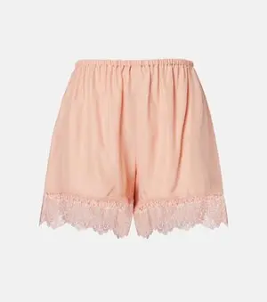 Stella McCartney Lace-trimmed Silk Shorts - Pink