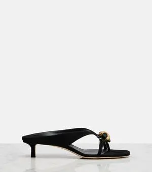 JIMMY CHOO Emeri Suede Thong Sandals - Black