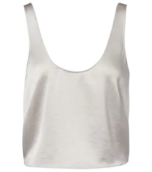LESET Barb Satin Tank Top - Grey