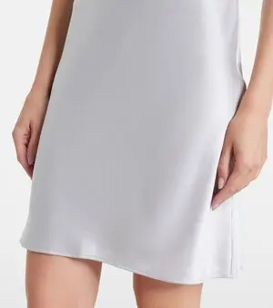 LESET Barb Satin Miniskirt - Grey