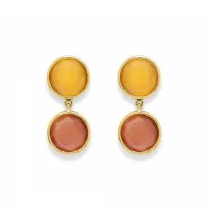 HYE JANE JEWELRY Gold Plated Terra Cotta Drop Earrings - Gold/yellow