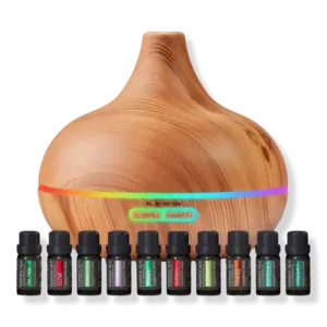 PURE DAILY CARE Ultrasonic Aromatherapy Home Diffuser With 10 Essential Oils Set - One-color