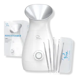 PURE DAILY CARE Nano Steamer 3-in-1 Facial Steamer, Humidifier, Towel Warmer With 5-piece Skin Kit - Silver