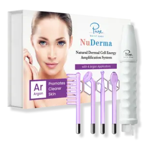 PURE DAILY CARE Nuderma Standard High Frequency Wand W/argon Applicators - White