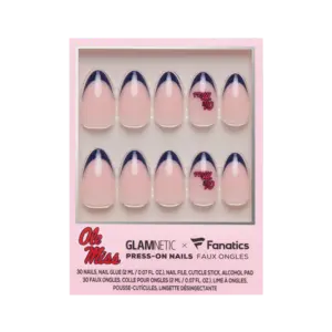 GLAMNETIC X FANATICS NAIL Mississippi Rebels Press-on Nails - One-color