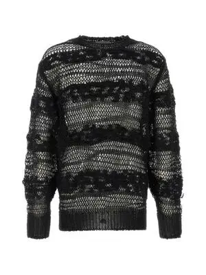 Yohji Yamamoto Crochet Knit Sweater - Black