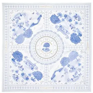 ASPINAL OF LONDON Toile De Jouy Silk Scarf In Sky - Blue