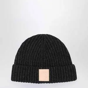 Loewe Ribbed Cashmere Beanie - Black