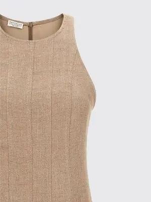Brunello Cucinelli Linen Blend Midi Dress