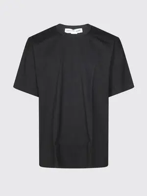 Comme Des Garçons Oversized Cotton T-shirt With Logo - Black
