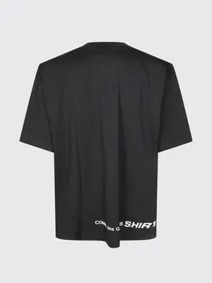 Comme Des Garçons Oversized Cotton T-shirt With Logo - Black