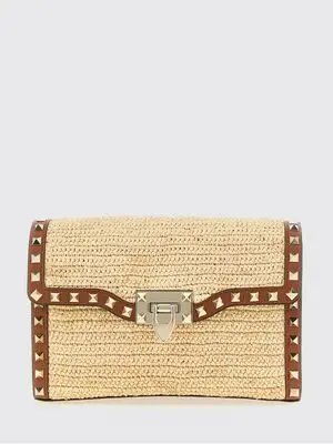 Valentino Garavani Studded Raffia Mini Bag - Leather