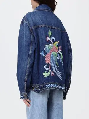 Etro Cropped Embroidered Cotton Denim Jacket