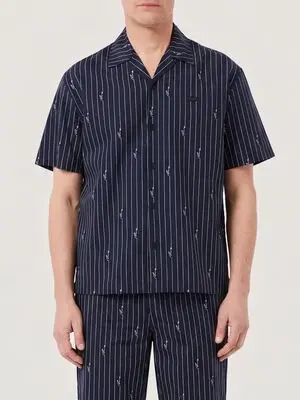 Lacoste Striped Cotton Casual Shirt - Blue