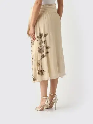 Malìparmi Viscose Skirt With Embroidery And Sequins
