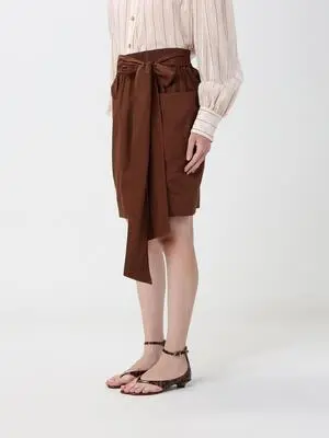 Chloé High-waisted Asymmetrical Cotton Mini Skirt With Tie Belt