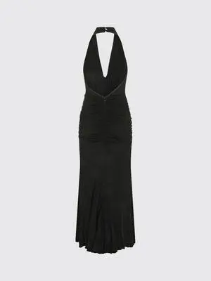 Blumarine Jersey Halterneck Maxi Dress With Flower Appliqu