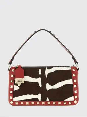 Valentino Garavani Animalier Pony Hair And Grained Leather Mini Handbag - Red