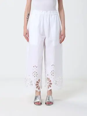 MEIMEIJ Sangallo Broderie Anglaise Wide-leg Trousers - White