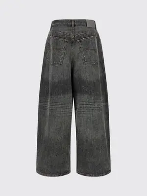 Balenciaga Palazzo Denim Jeans With Logo - Grey
