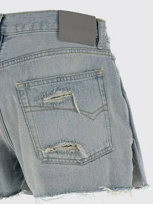 Balenciaga Cotton Denim Distressed Shorts