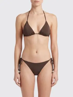 Jacquemus Triangle Bikini Top In Technical Fabric - Brown