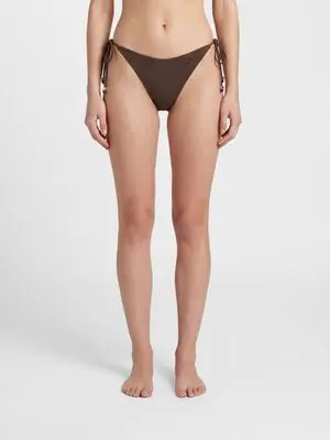 Jacquemus Mid-rise Bikini Bottoms With Adjustable Side Ties - Brown