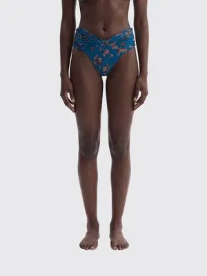 Magda Butrym Printed Stretch Polyamide Bikini Bottom - Blue