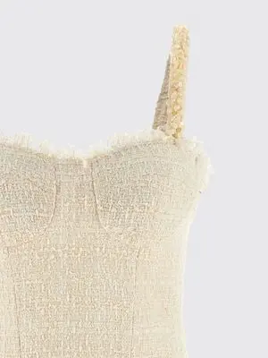 Balmain Tweed Bustier Mini Dress - White