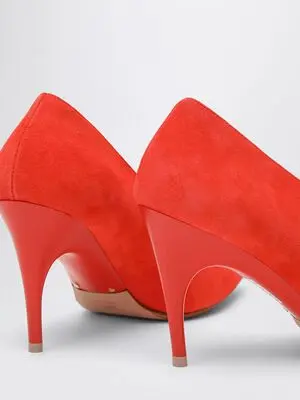 Balenciaga Suede Duchesse Pumps - Red
