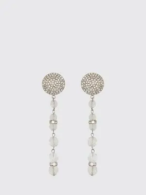 Alessandra Rich Embellished Dangle Earrings - Silver