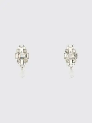 Alessandra Rich Crystal Drop Earrings - Silver