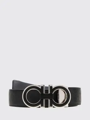 FERRAGAMO Gancini Reversible Leather Belt - Black